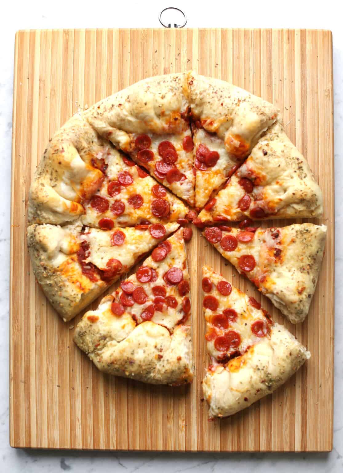 Stuffed Crust Cast Iron Pizza - A Beautiful Mess