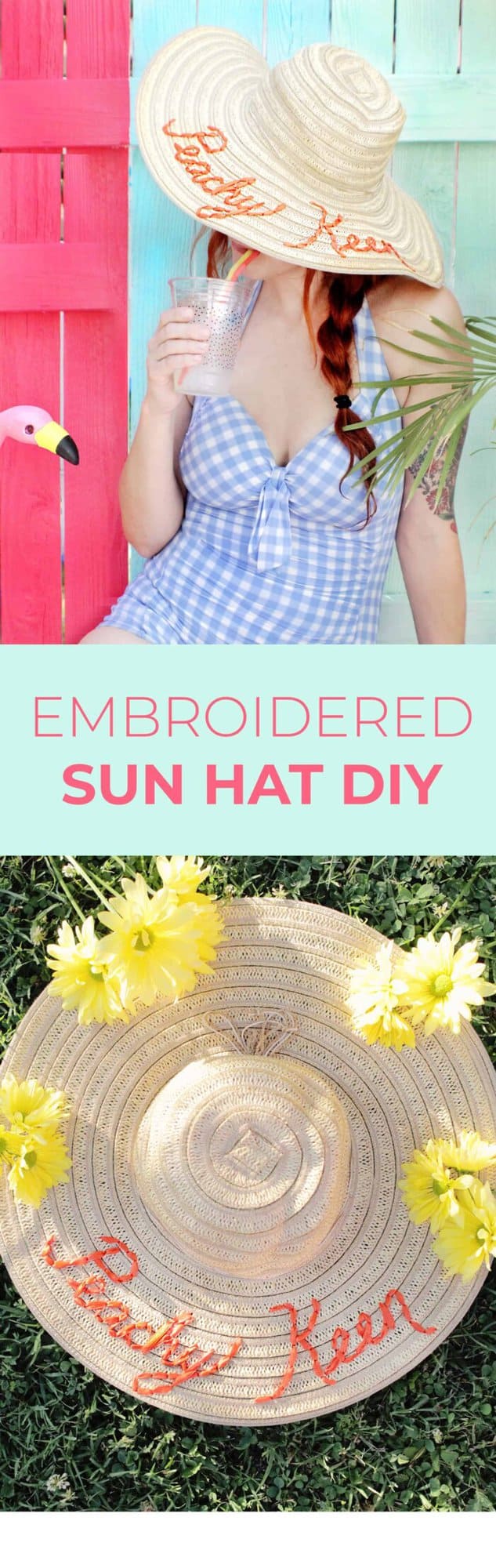 DIY Embroidered Sun Hat - A Beautiful Mess