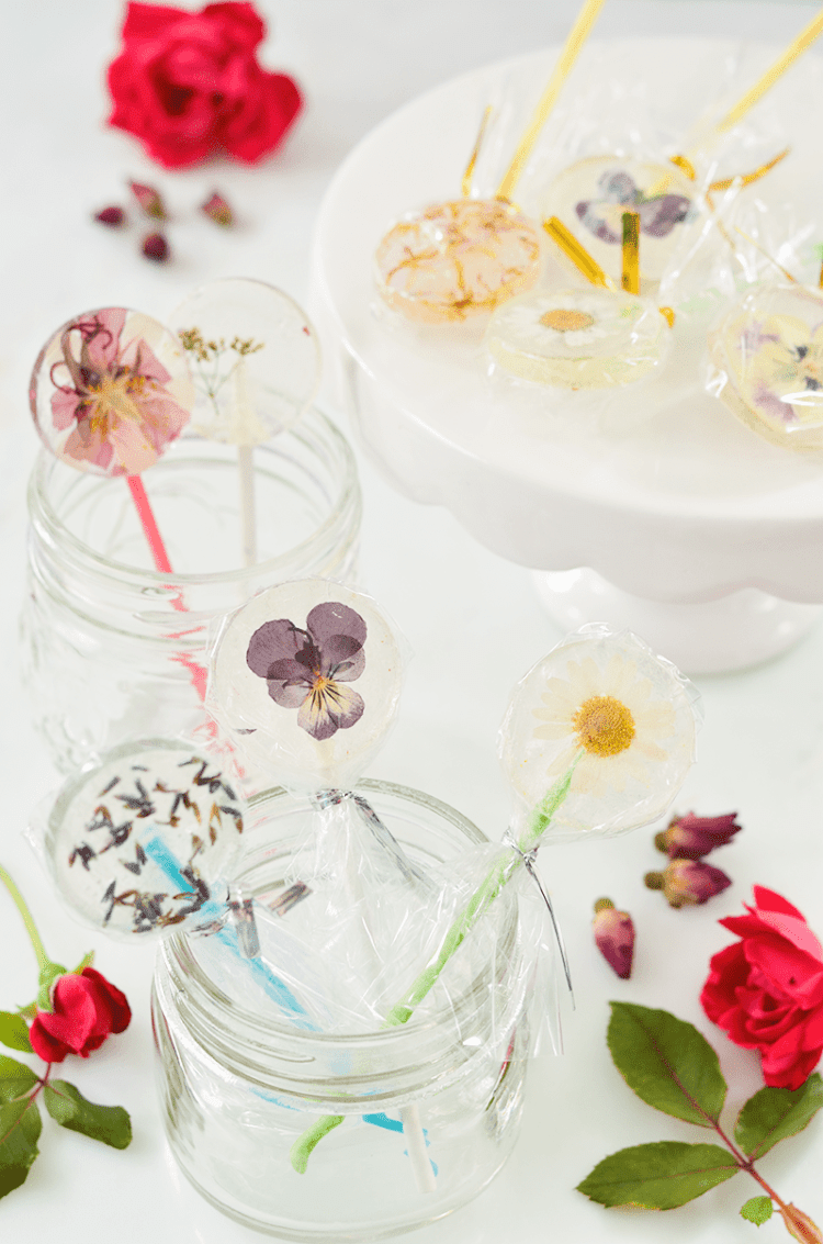 How to Make Lollipops With Edible Flowers - A Beautiful Mess