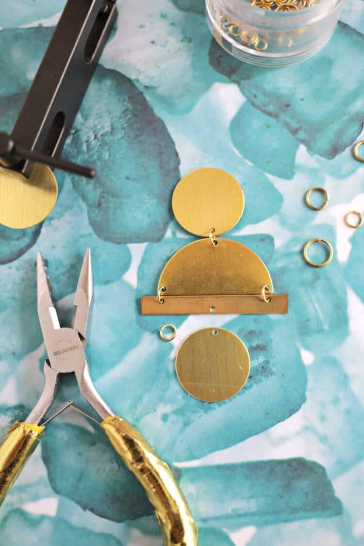 Geometric Gold Statement Earring DIY - A Beautiful Mess
