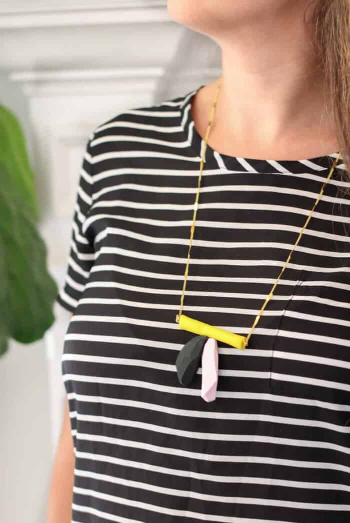DIY Colorful Geometric Necklaces - A Beautiful Mess
