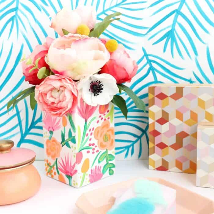 Try This: Paint Your Own Pattern on Pattern Floral Vase - A Beautiful Mess