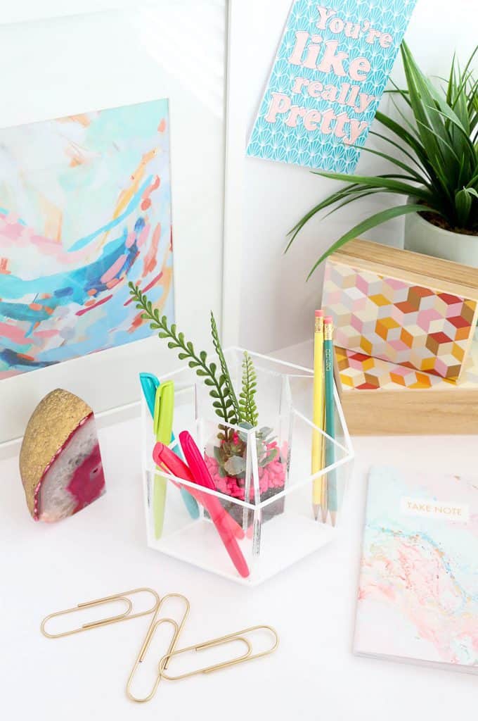 Make A Terrarium Desk Organizer - A Beautiful Mess