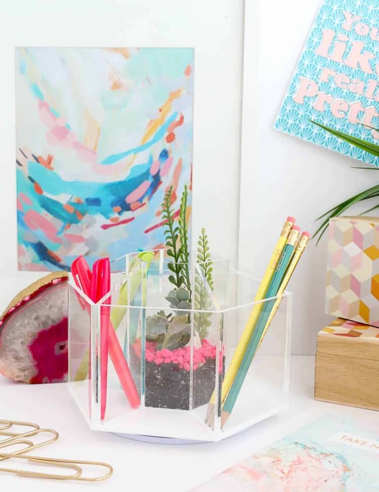 Make A Terrarium Desk Organizer - A Beautiful Mess