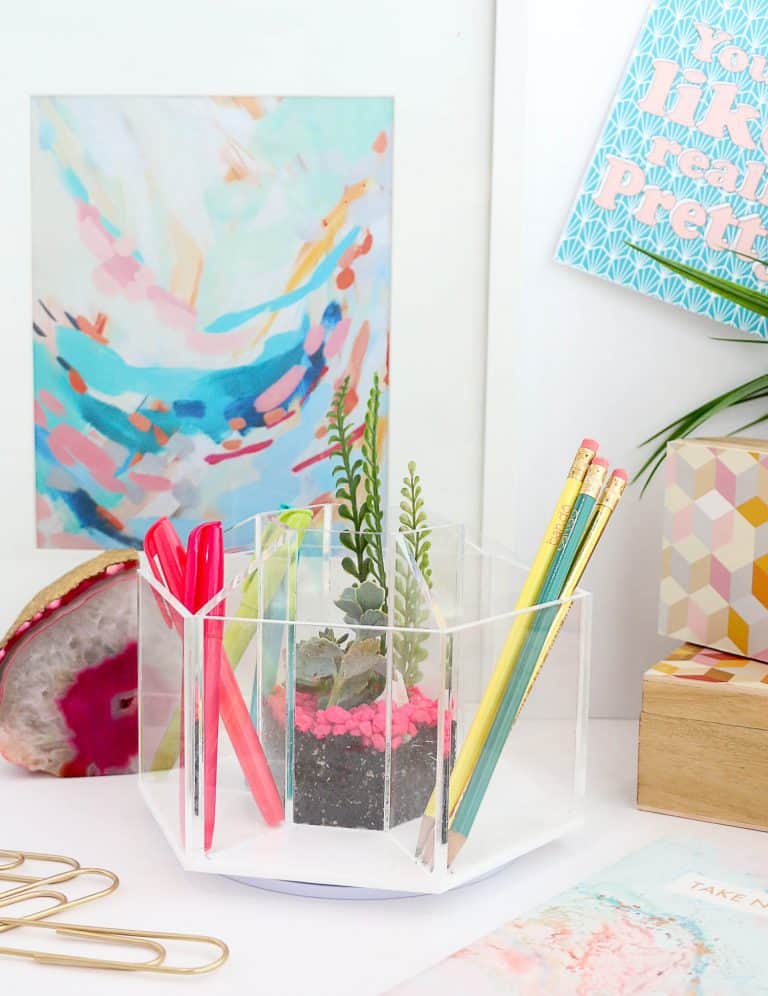 Make A Terrarium Desk Organizer - A Beautiful Mess