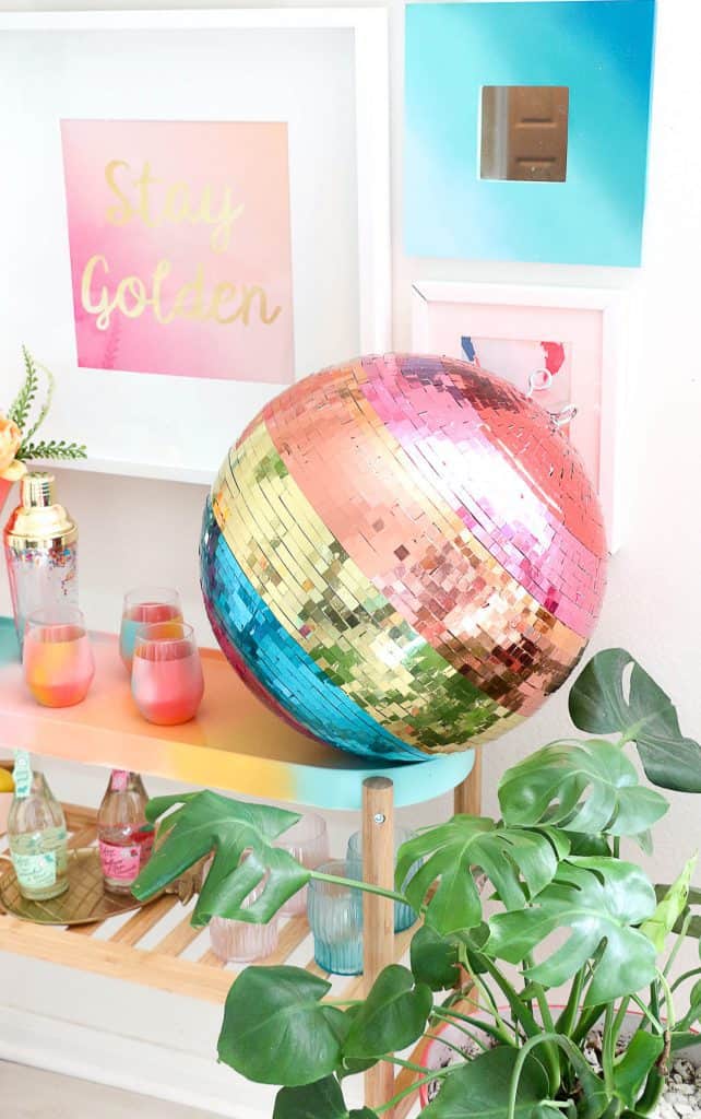 Make Your Own Rainbow Disco Ball! - A Beautiful Mess