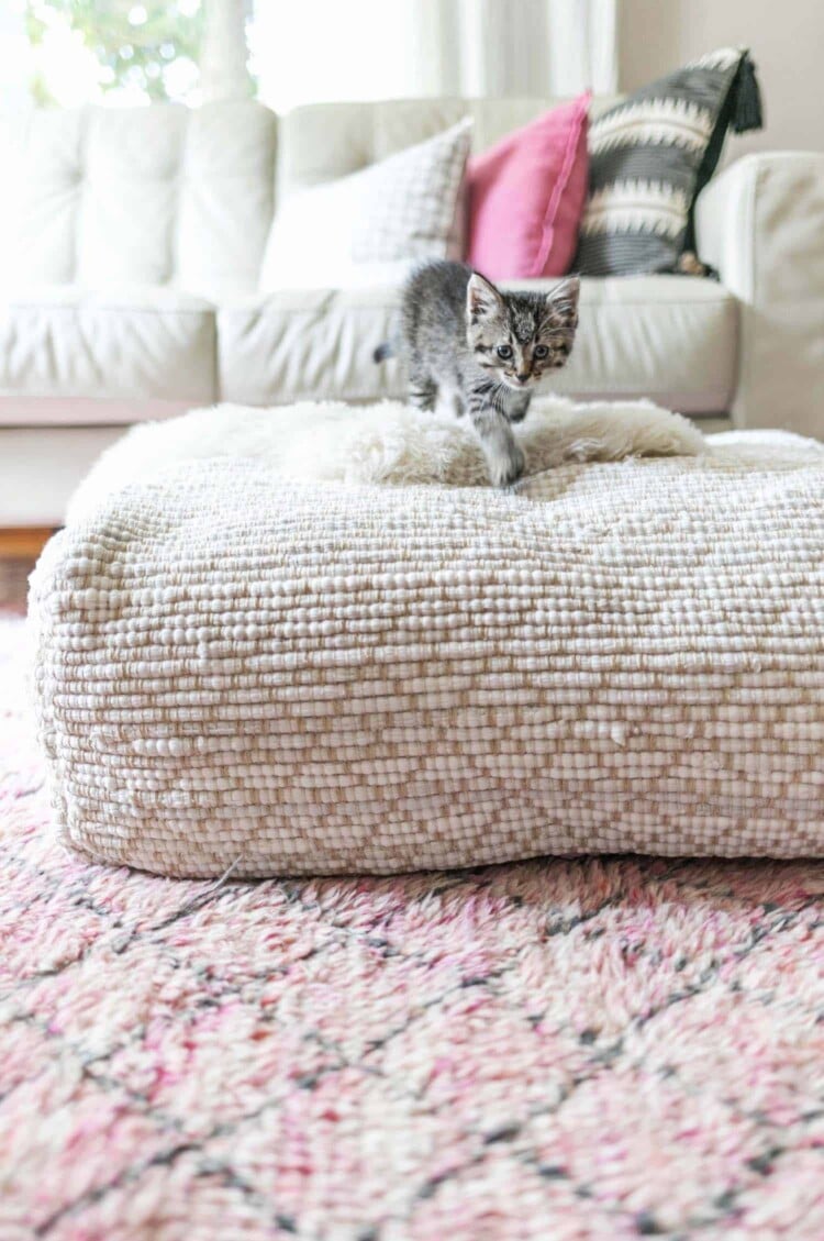 Hand-Stitched Pouf DIY - A Beautiful Mess