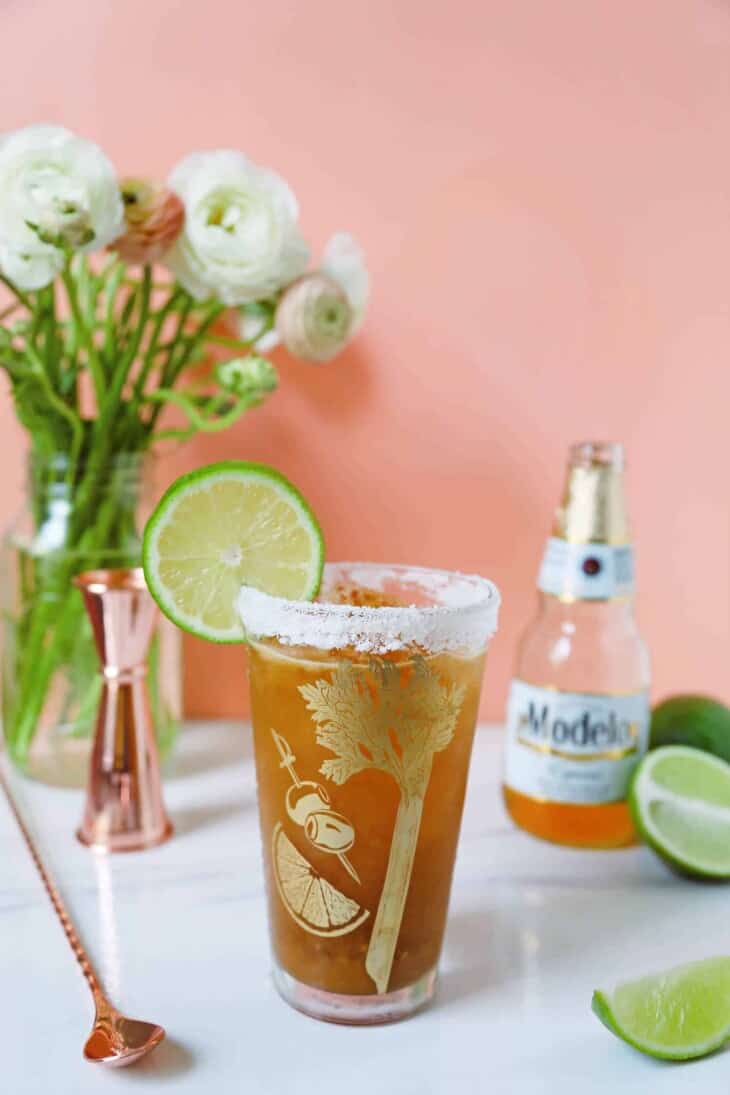 Spicy Mango Michelada - A Beautiful Mess