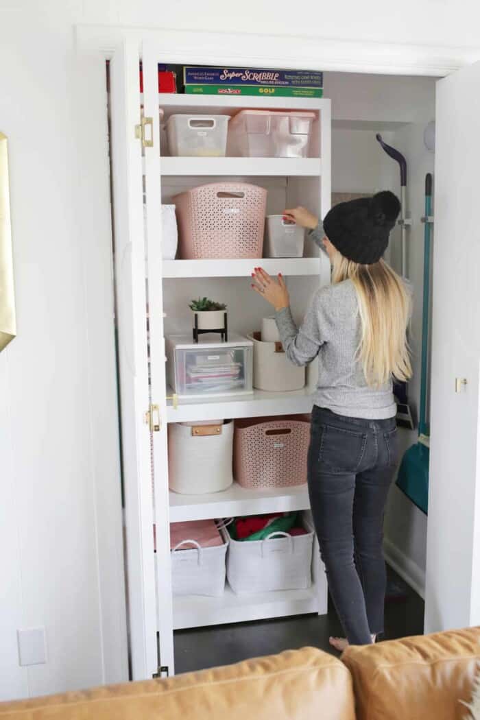 How I Organized My Hall Closet - A Beautiful Mess