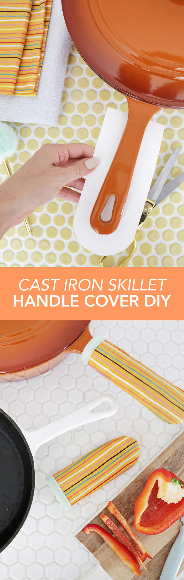 Cast Iron Skillet Handle Cover DIY - A Beautiful Mess