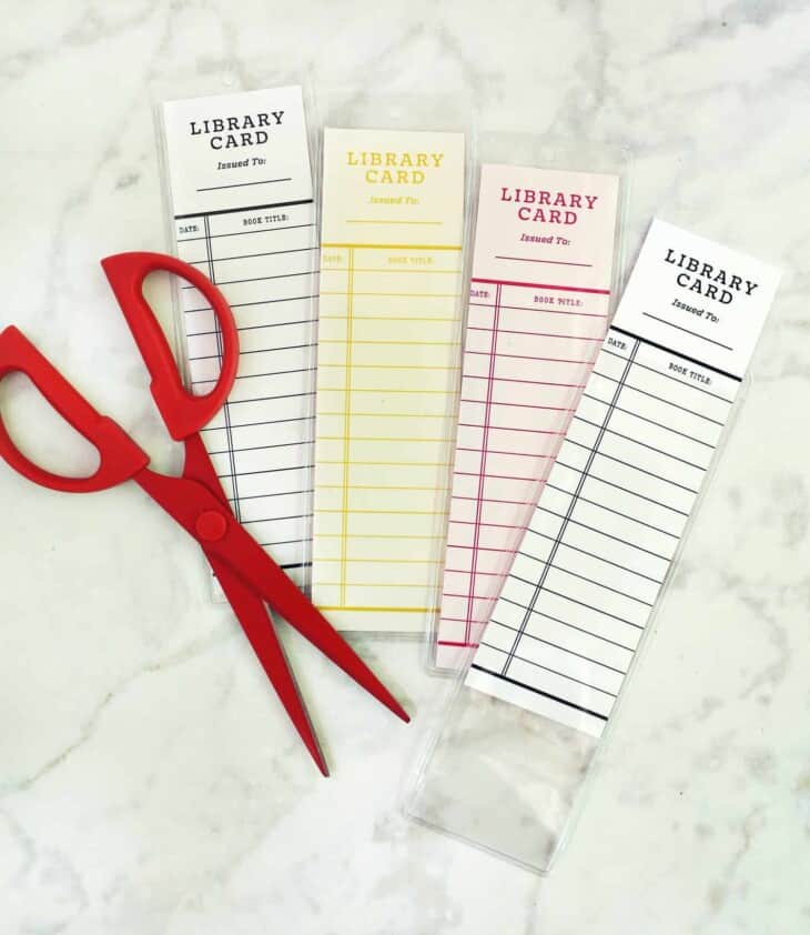 Library Card Bookmark (Free Printables) - A Beautiful Mess