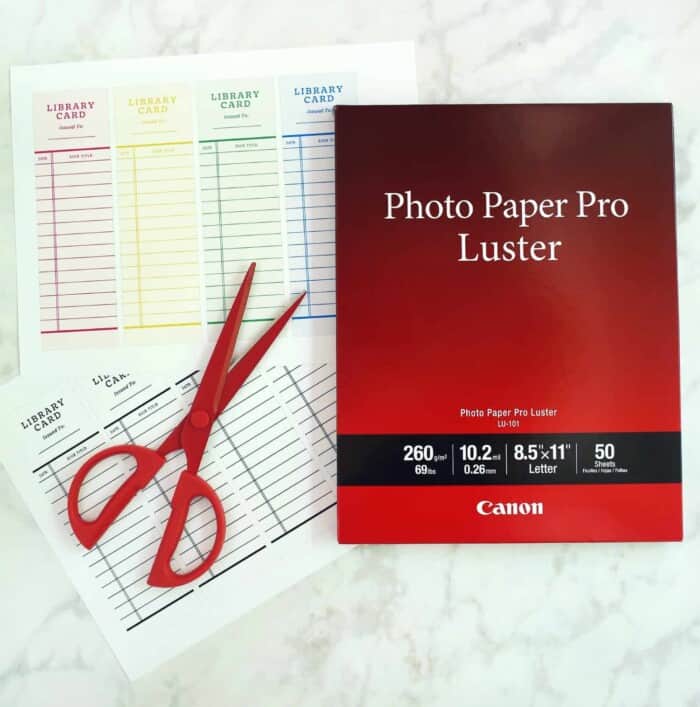 Library Card Bookmark (Free Printables) - A Beautiful Mess