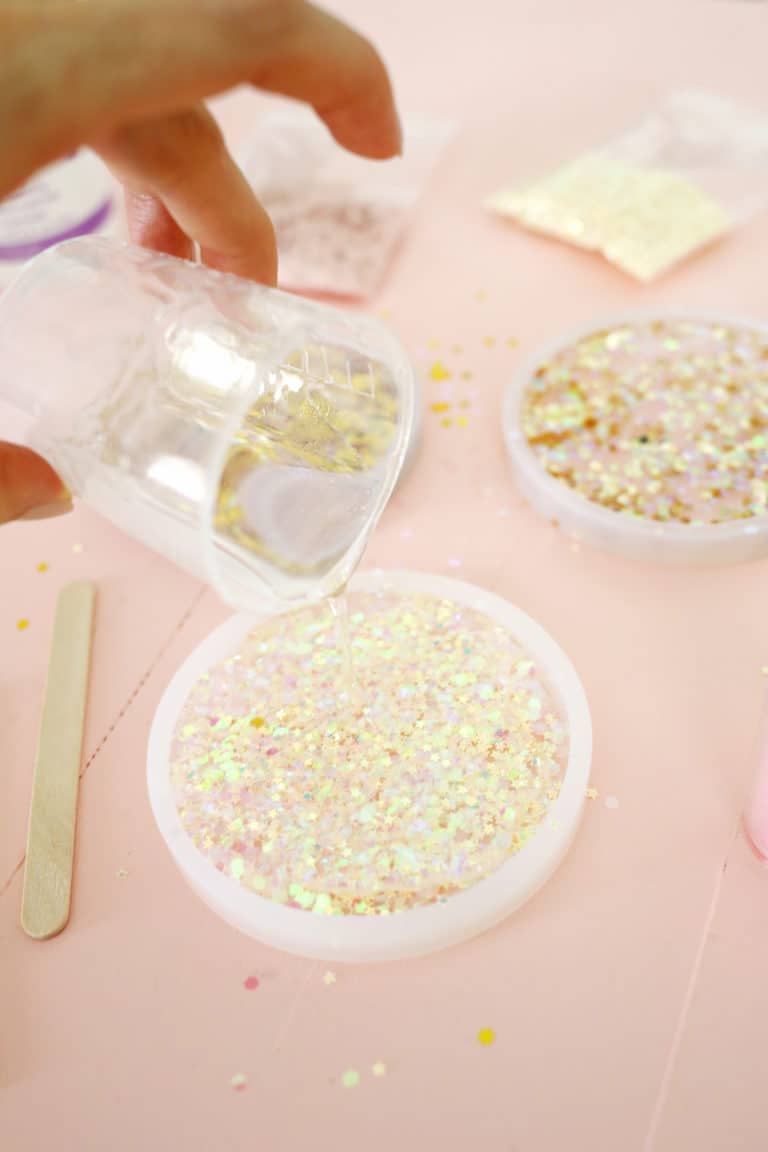 Acrylic Glitter Coaster DIY - A Beautiful Mess