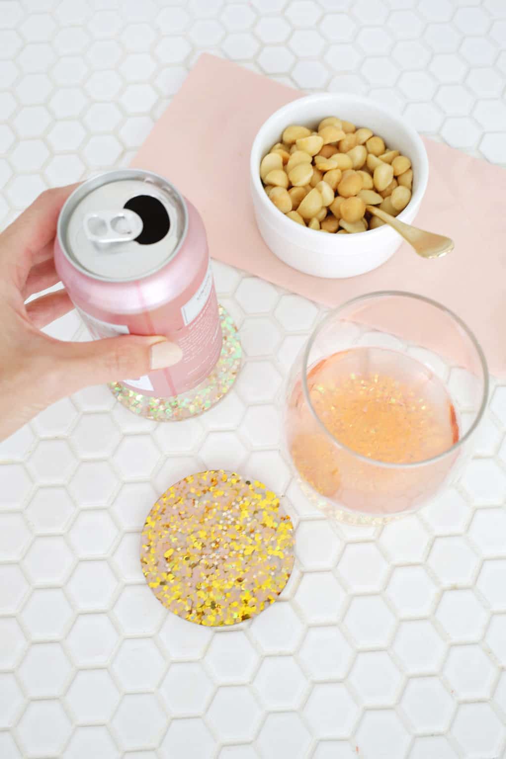 Acrylic Glitter Coaster DIY - A Beautiful Mess