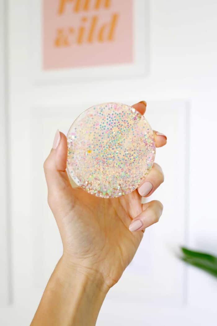 Acrylic Glitter Coaster DIY - A Beautiful Mess