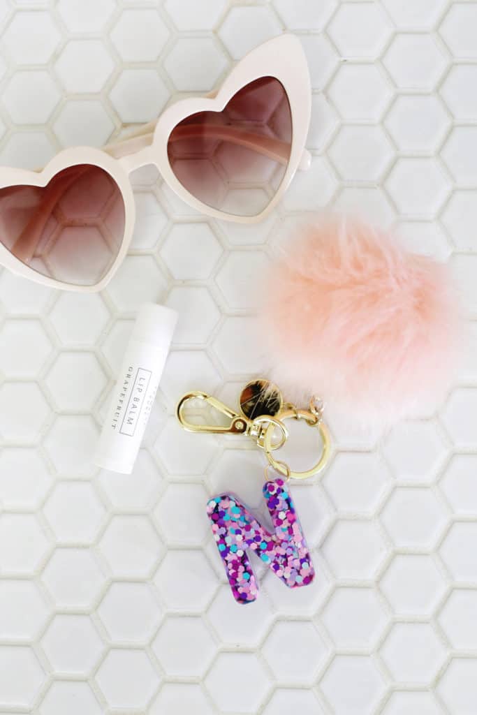 Glitter Letter Keychain DIY - A Beautiful Mess