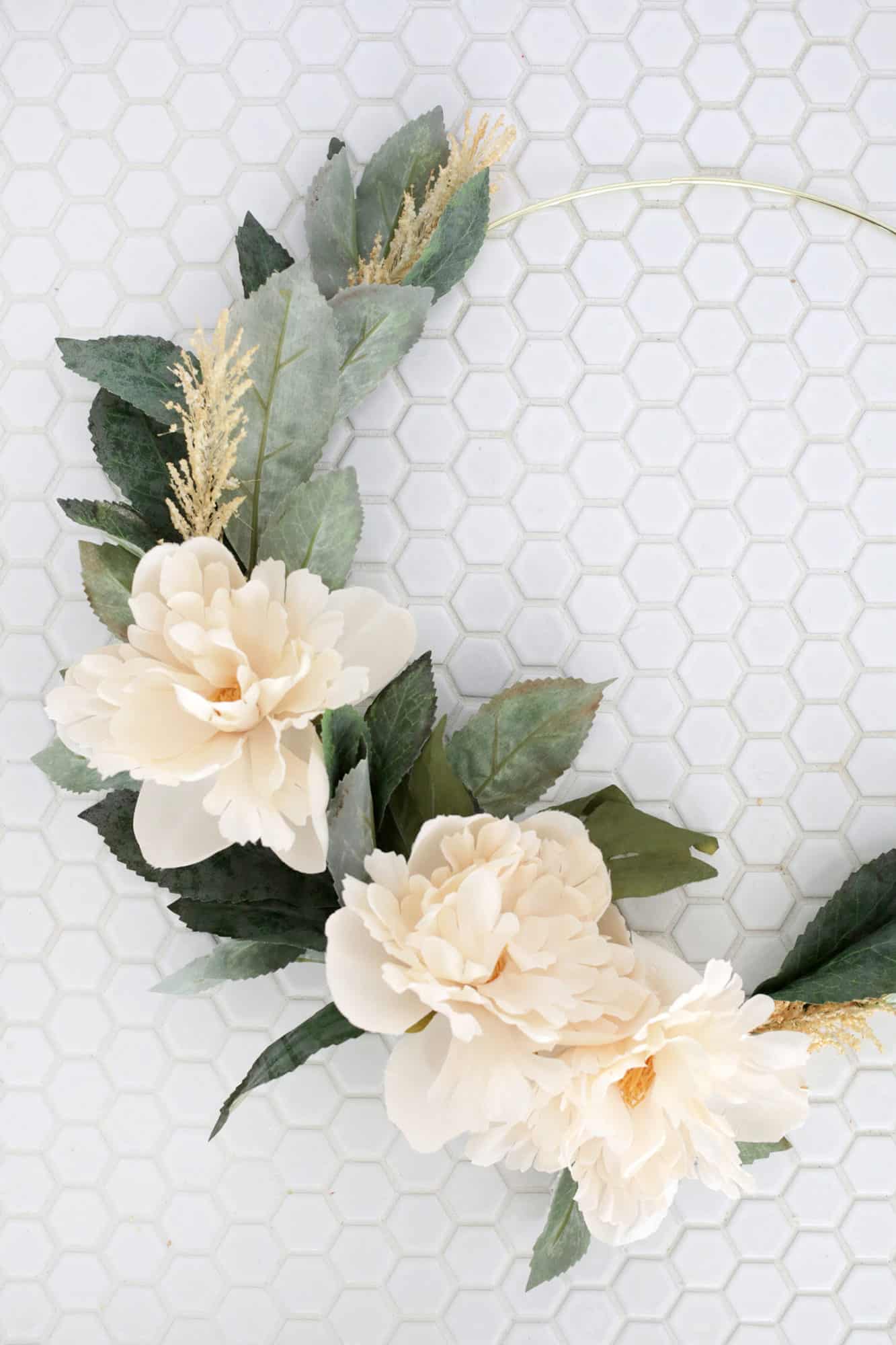 Modern Hoop Wreath DIY - A Beautiful Mess