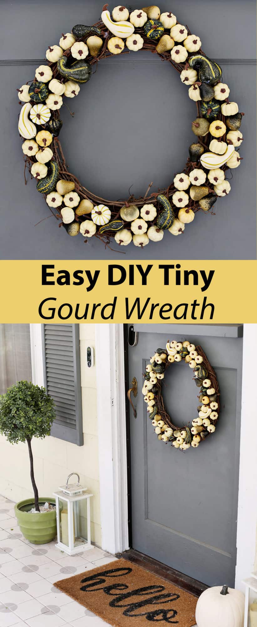 DIY Tiny Gourds Wreath - A Beautiful Mess