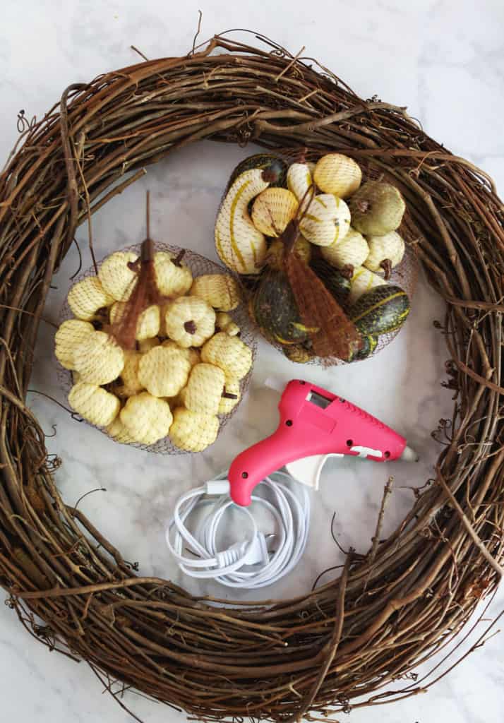 DIY Tiny Gourds Wreath - A Beautiful Mess