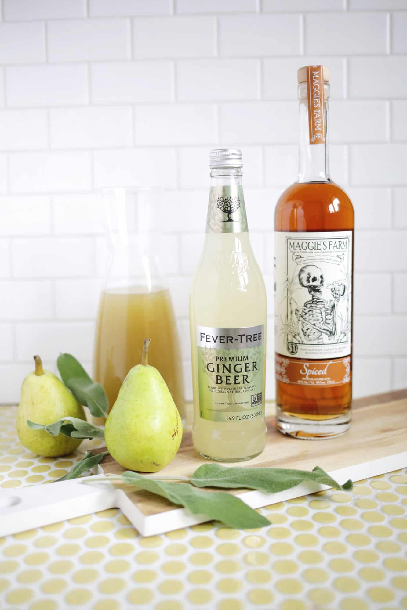 Sparkling Spiced Pear + Ginger Cocktail - A Beautiful Mess