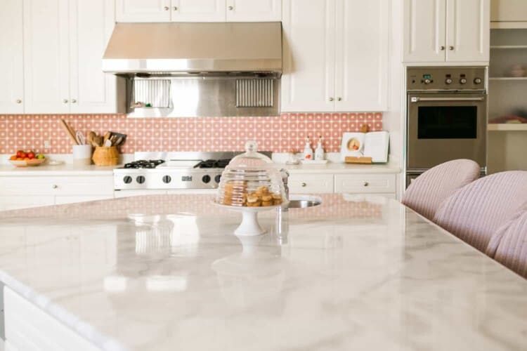 Painted Kitchen Counter- Faux Marble - A Beautiful Mess