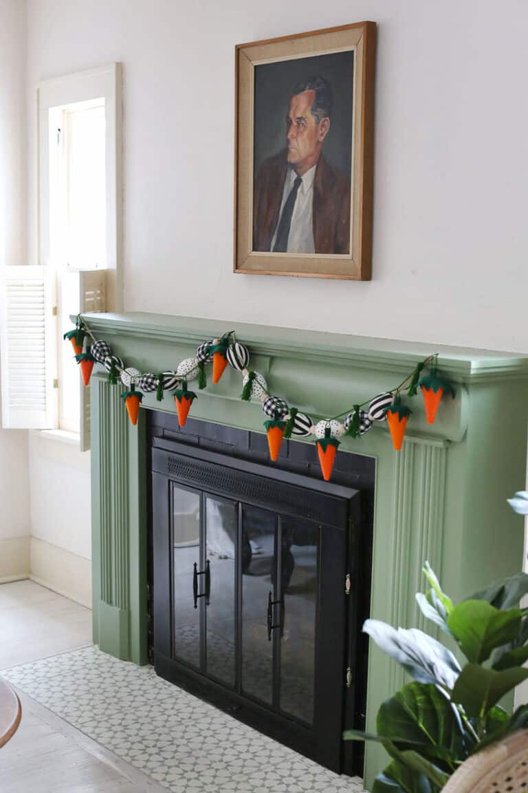 Spring Garland DIY Idea - Yarn Carrots - A Beautiful Mess