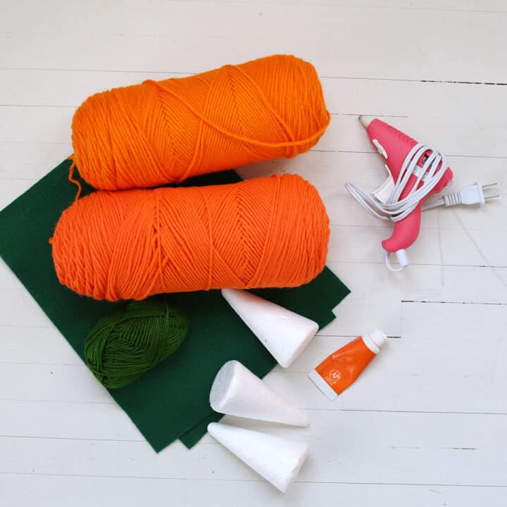 Spring Garland DIY Idea - Yarn Carrots - A Beautiful Mess