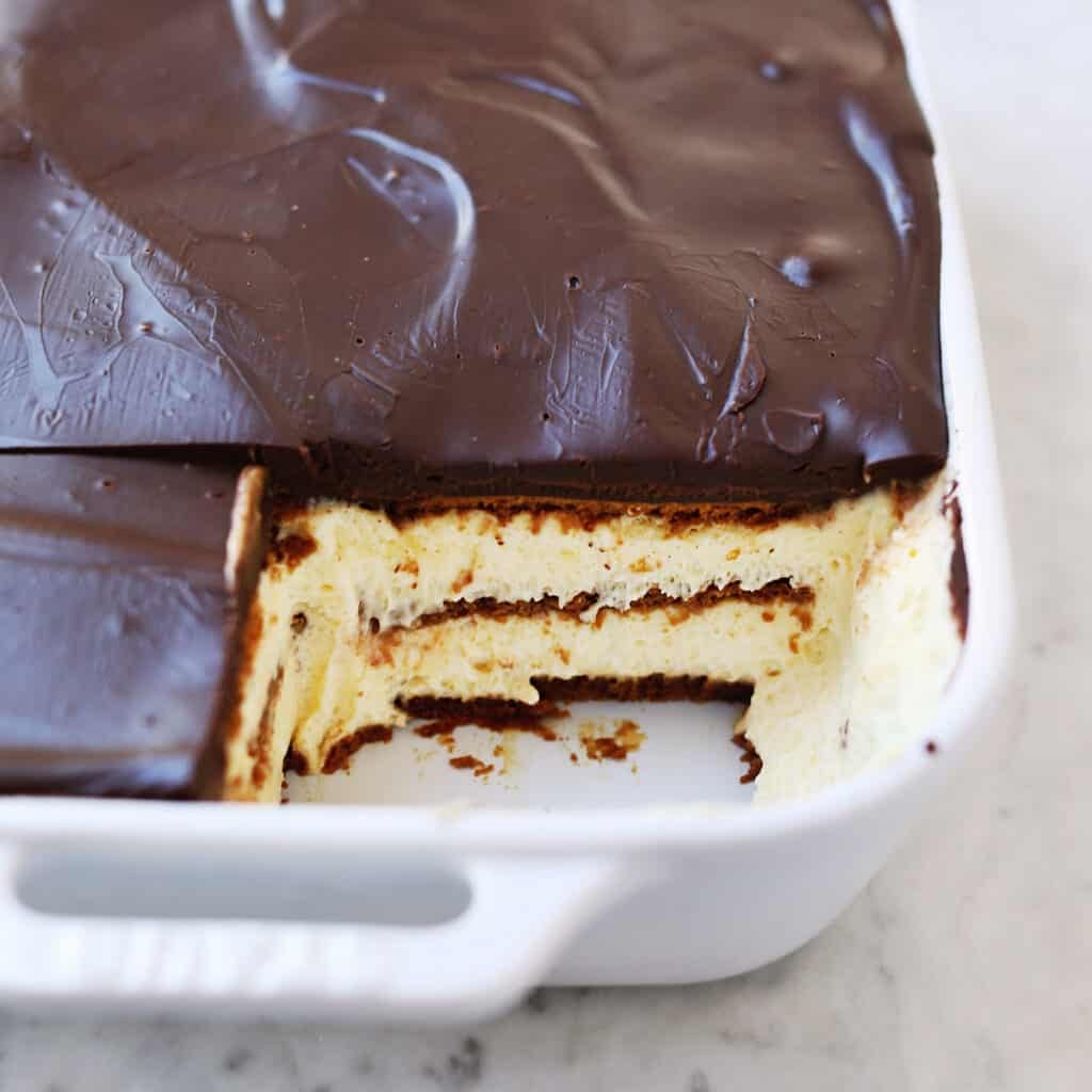 Eclair Cake - No-Bake - A Beautiful Mess