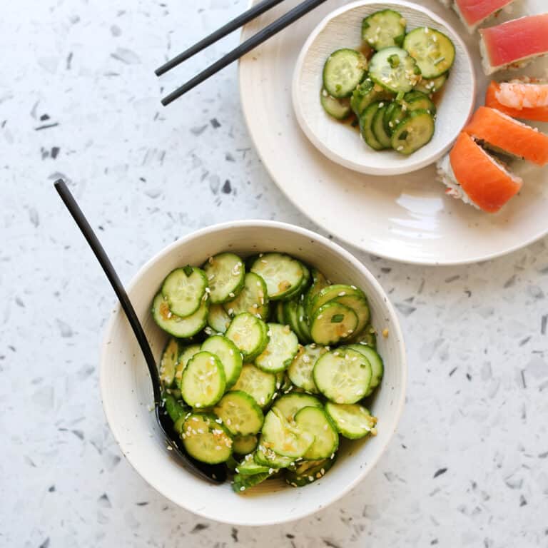 Simple Cucumber Salad - A Beautiful Mess
