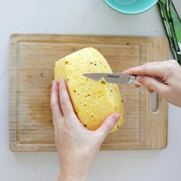 How to Cut A Pineapple (Step-By-Step With Video!) - A Beautiful Mess