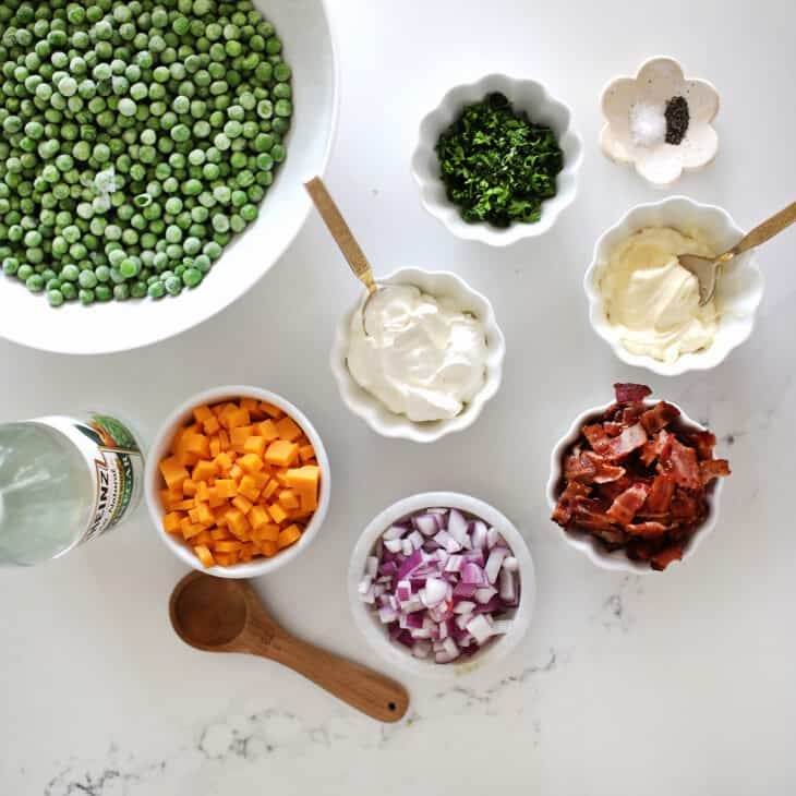 Classic Pea Salad with Bacon - A Beautiful Mess