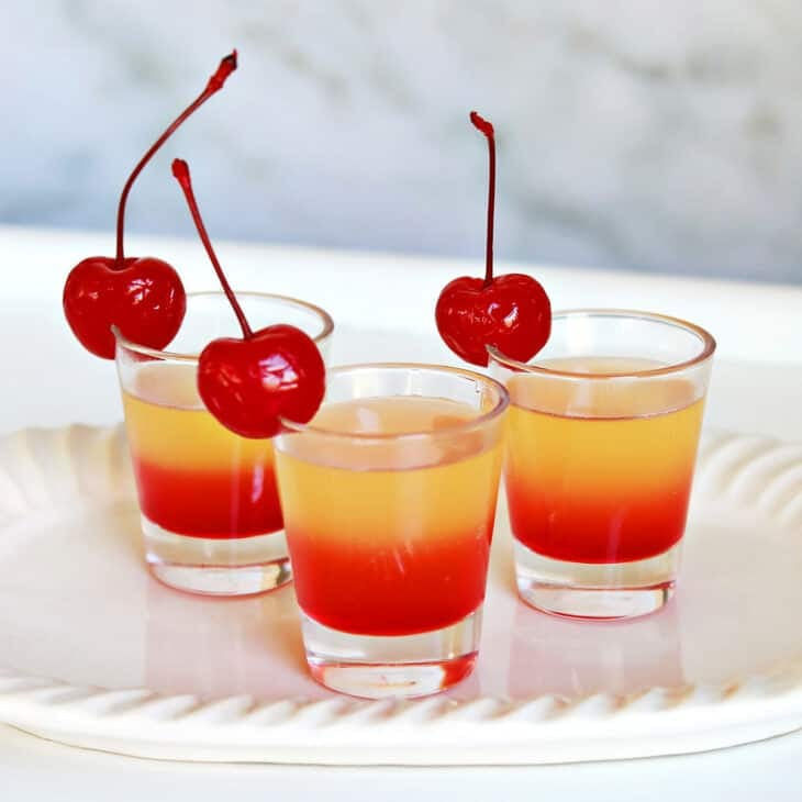 Pineapple Upside-Down Cake Shot - A Beautiful Mess