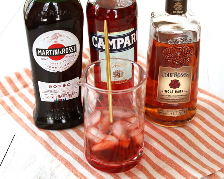 Boulevardier Cocktail - A Beautiful Mess