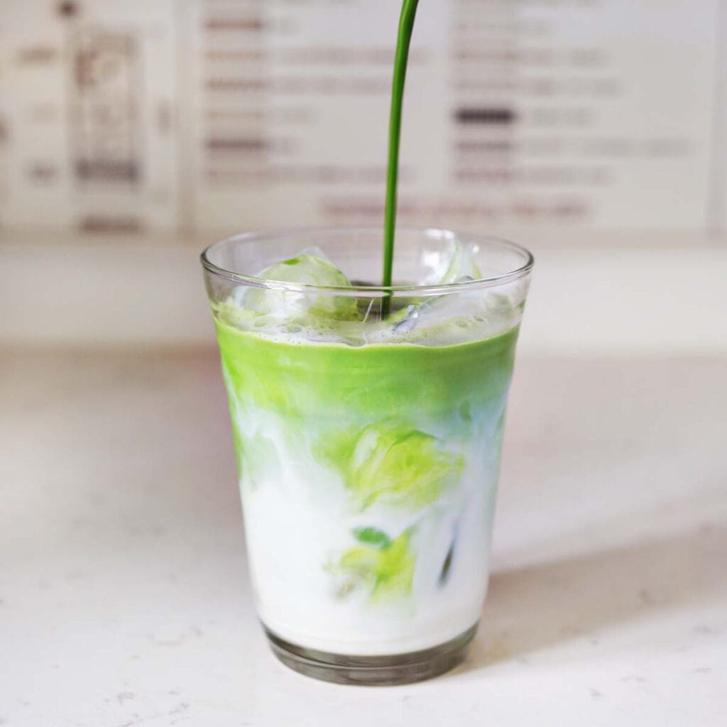 Iced Matcha Latte - A Beautiful Mess